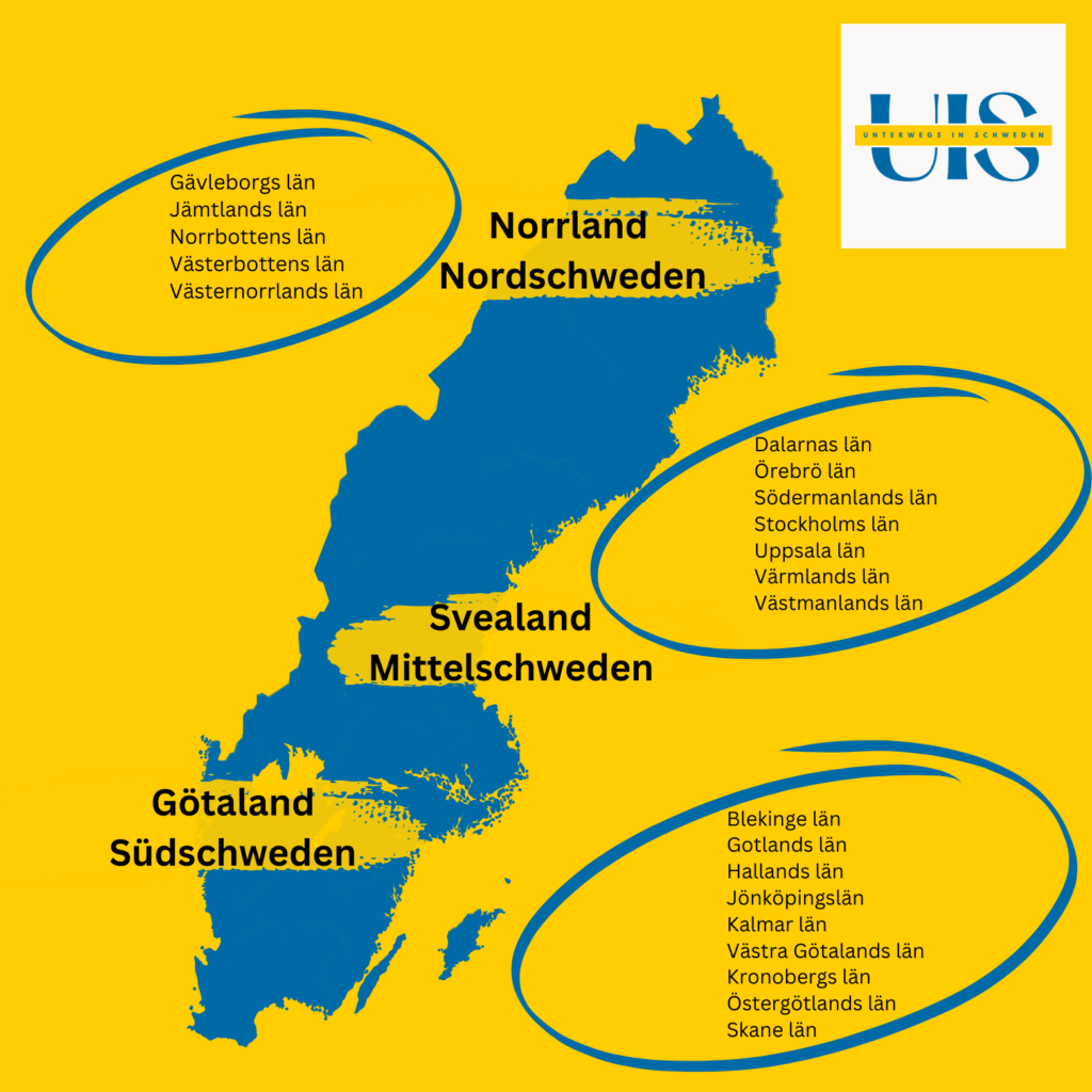 Faszinierend Regionen Schweden Karte Bild